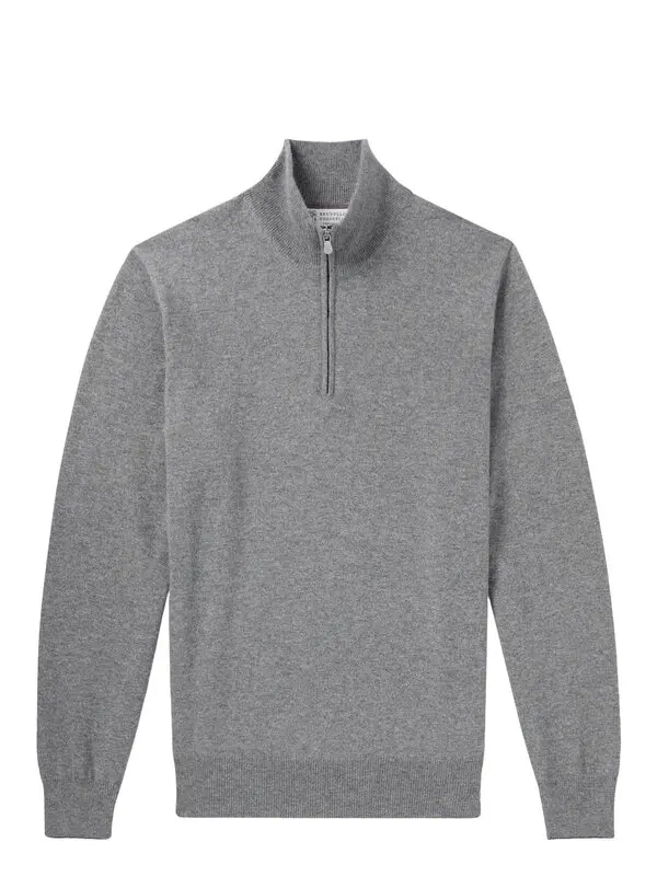 Brunello Cucinelli Cashmere Half-zip Sweater - Gray
