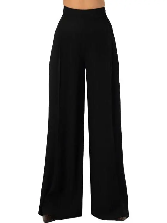 IVONNE Wide Leg Trousers - Black