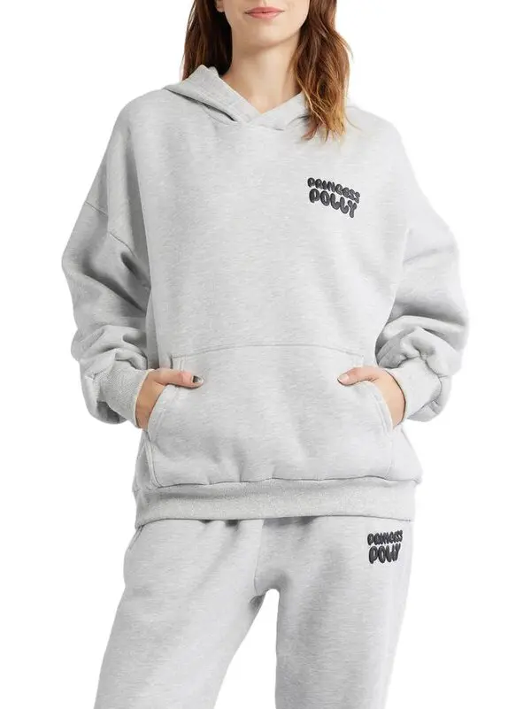 Princess Polly Puffy Logo Hoodie - Grey