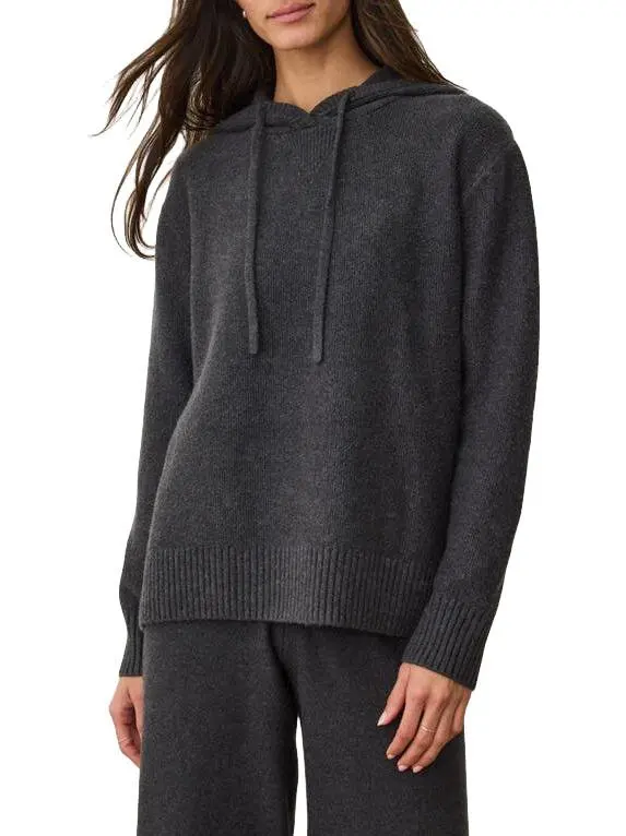 Marine Layer Chalet Cotton-blend Knit Hoodie - Charcoal
