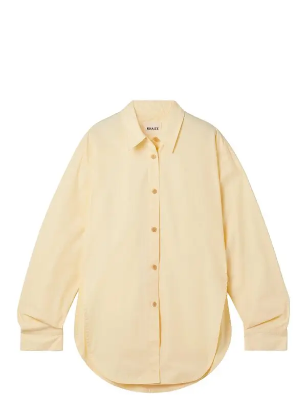 Khaite Goya Cotton-poplin Shirt - Yellow