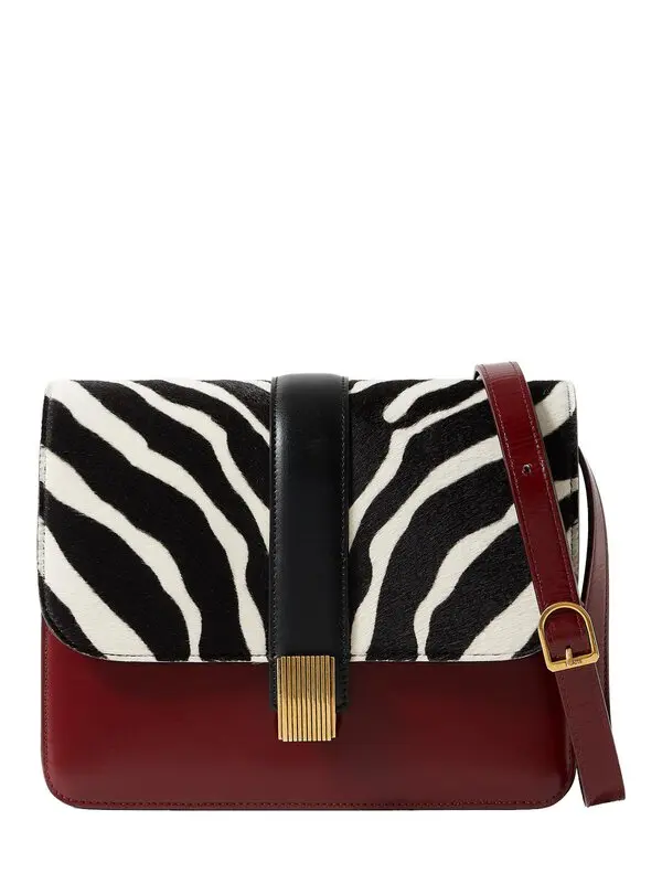 Khaite Blake Zebra-print Calf Hair And Leather Shoulder Bag - Animal Print