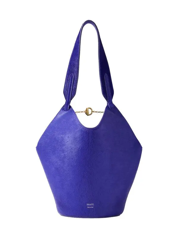 Khaite Lotus Mini Calf Hair Tote - Purple