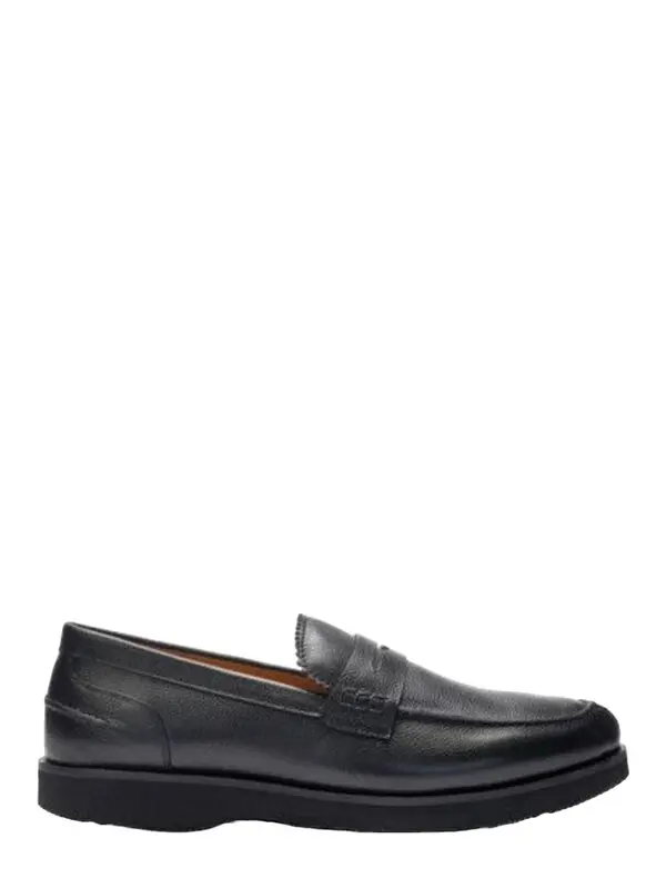 A. VEER Mason Penny Loafer - Black Leather