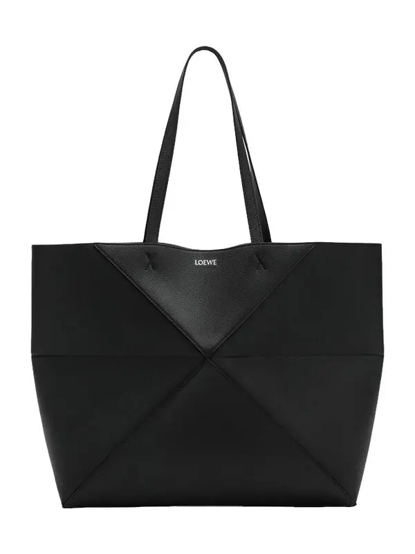 Loewe Large Puzzle Fold Tote Bag - Black