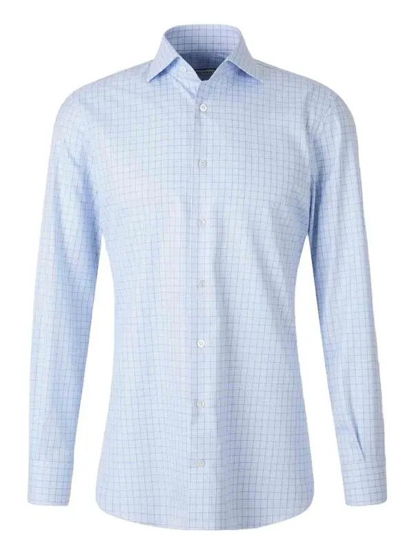 ATELIER MUNRO Check Pattern Shirt - Blue