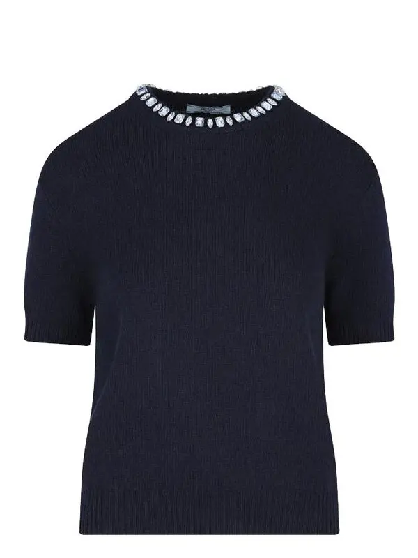Prada Crew-neck Wool-cashmere Sweater - Blue