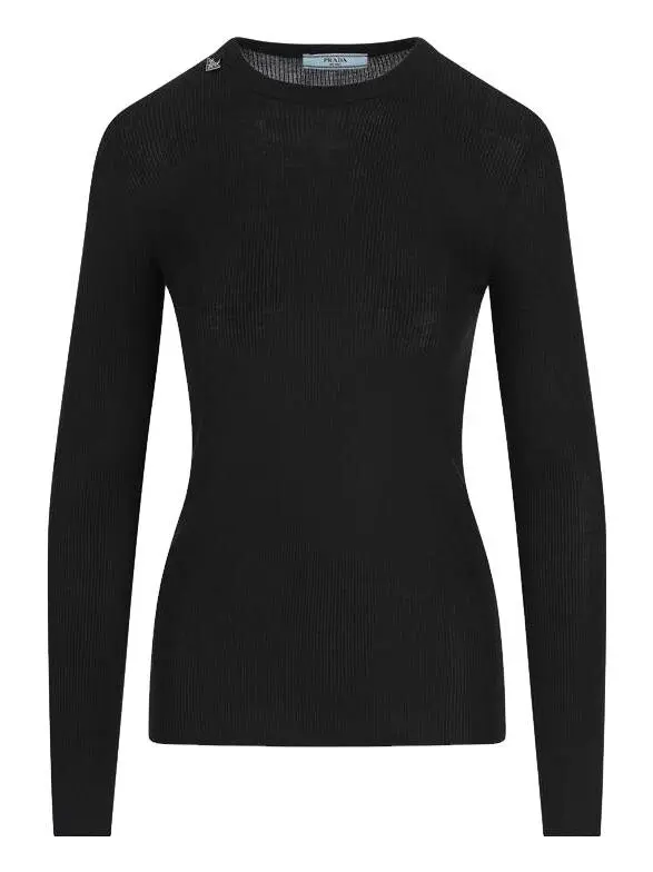 Prada Virgin Wool Crew-neck Sweater - Black