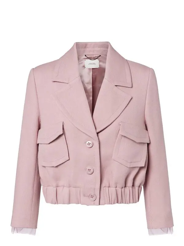 Dorothee Schumacher Layered Cropped Jacket With Organza Trim - Pink