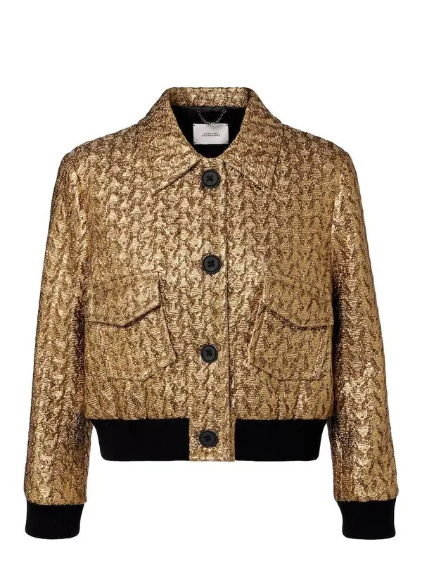 Dorothee Schumacher En Hour Cropped Blouson Jacket - Gold
