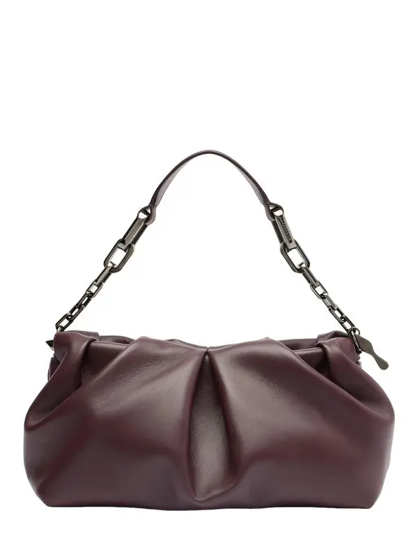CHRISTIAN LOUBOUTIN Eva Small Leather Shoulder Bag - Burgundy
