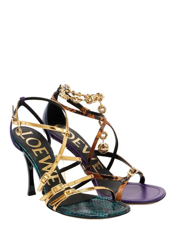 Loewe Comic Leather Sandals - Gold