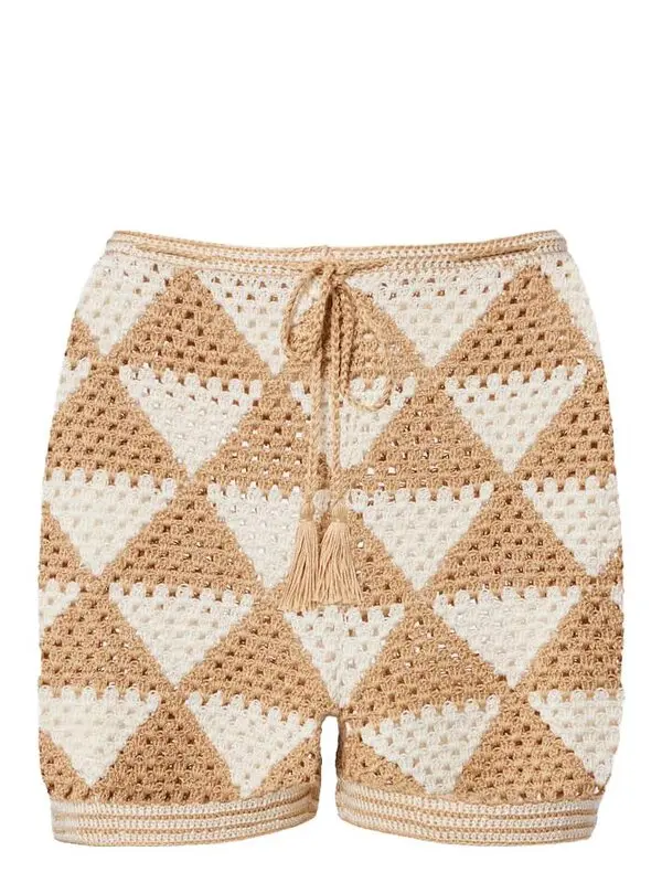 Anna Kosturova Maija Crochet Cotton Shorts - White