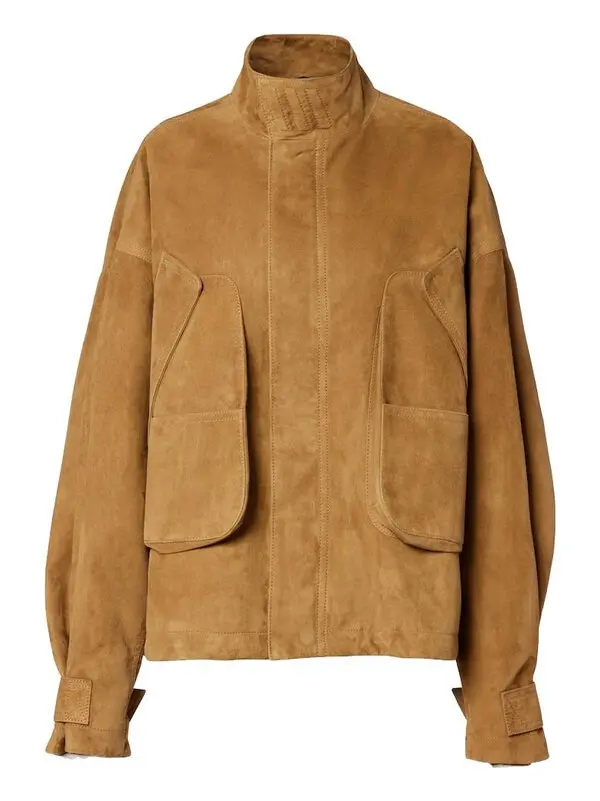 Attico Suede Bomber Jacket - Beige