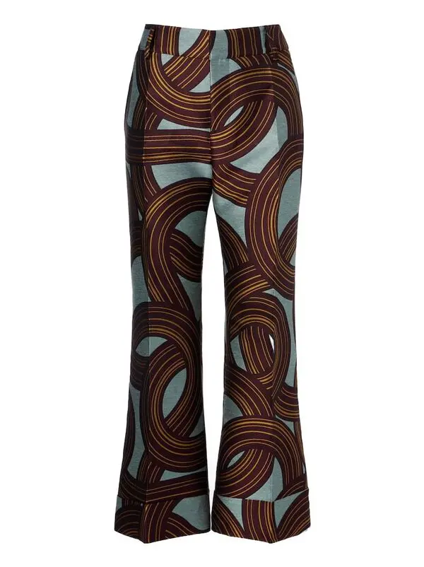 La DoubleJ Hendrix Printed Cropped Straight Pants - Multicoloured
