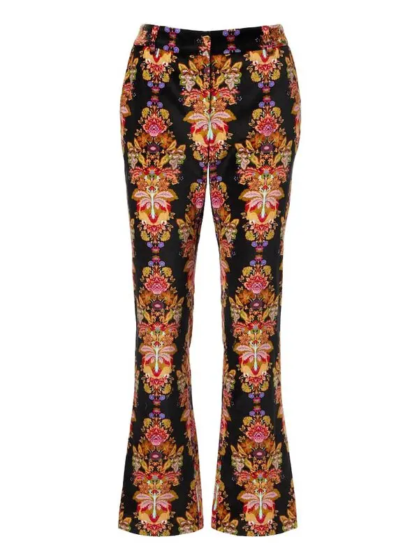La DoubleJ 24/7 Printed Cropped Flared Pants - Multicoloured