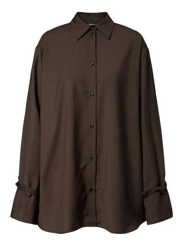 TOTEME Oversized Wool Shirt - Brown