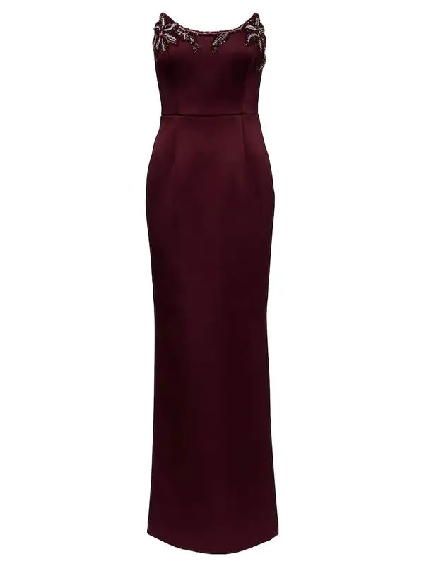Rebecca Vallance Alora Embellished Corset Gown - Burgundy