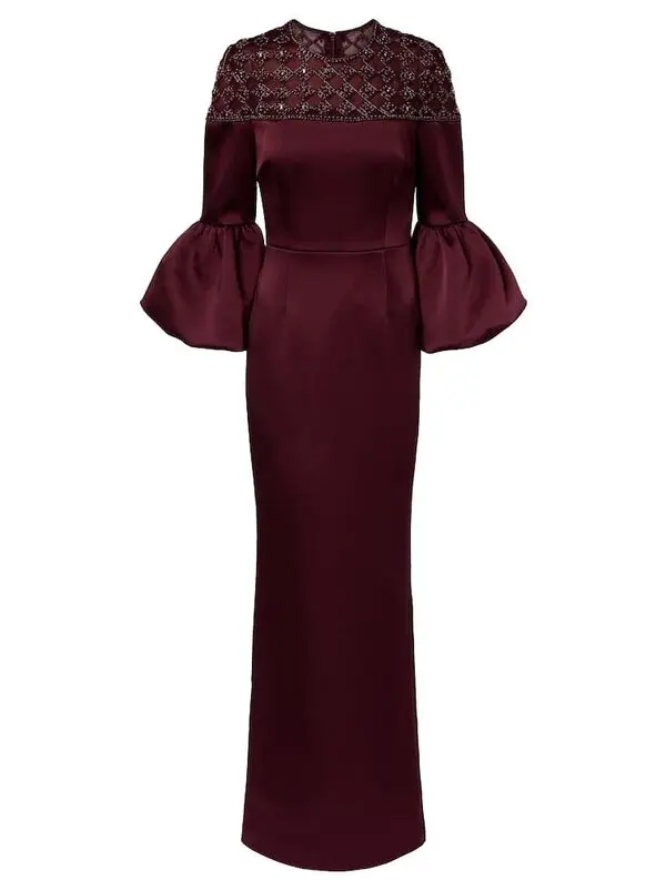 Rebecca Vallance Alora Embellished Gown - Burgundy