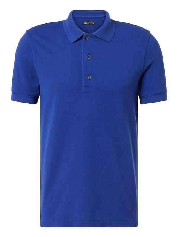 TOM FORD Piqué Polo Shirt - Blue