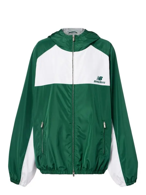 Miu Miu Colorblocked Poplin Jacket - Green