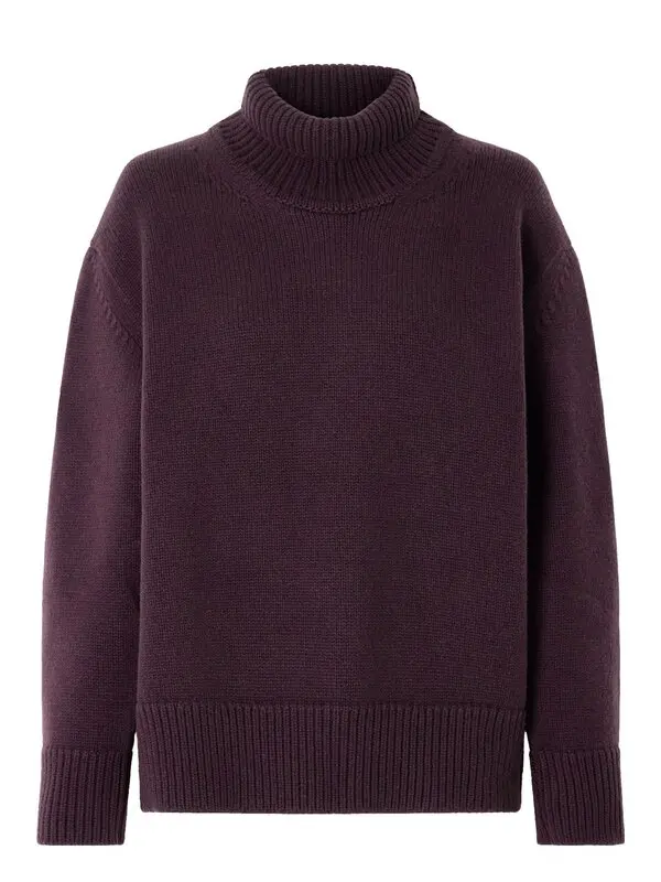 Veronica De Piante Delphine Wool And Cashmere-blend Turtleneck Sweater - Purple
