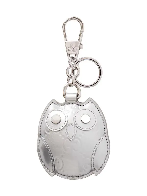Gucci Debossed Leather Bag Charm - Silver