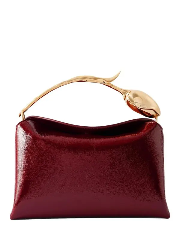Erdem Bloom Midi Patent-leather Bag - Red