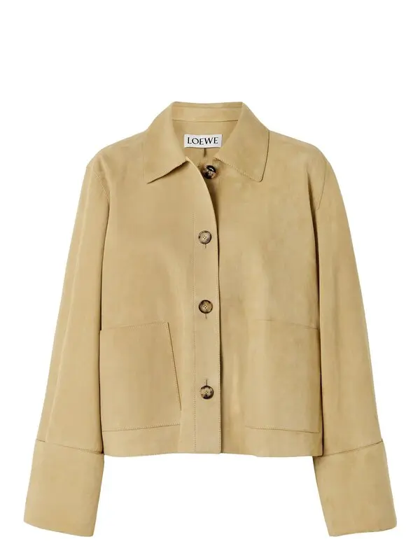 Loewe Paneled Suede Chore Jacket - Brown