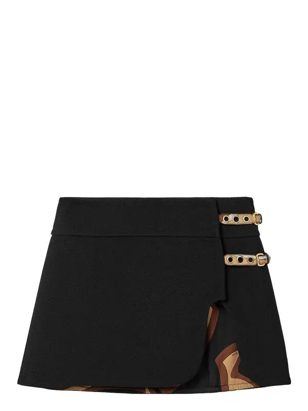 Emilio Pucci Buckled Wool Mini Skirt - Black