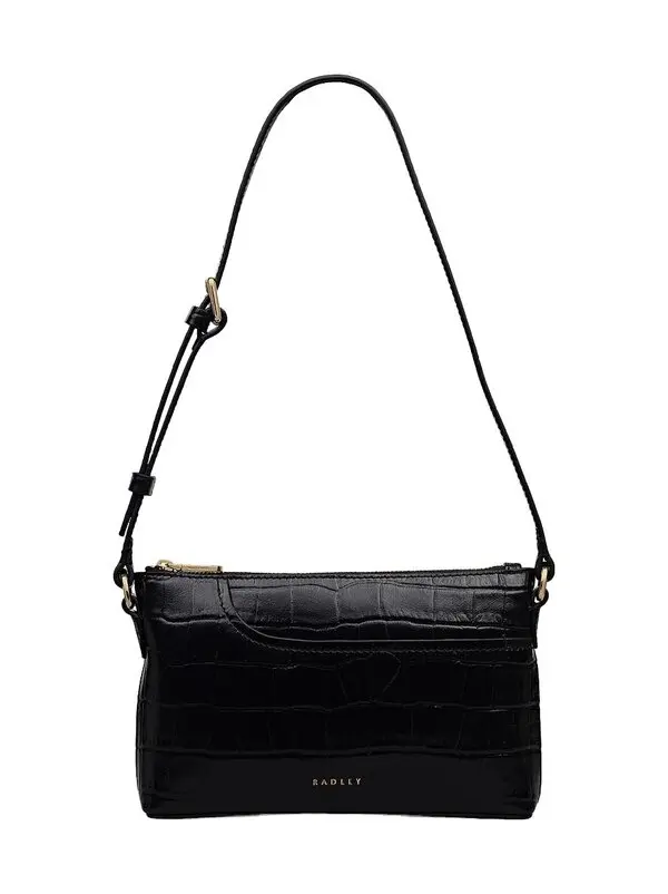 RADLEY Pockets Faux Croc Mini Ziptop Shoulder Bag - Black