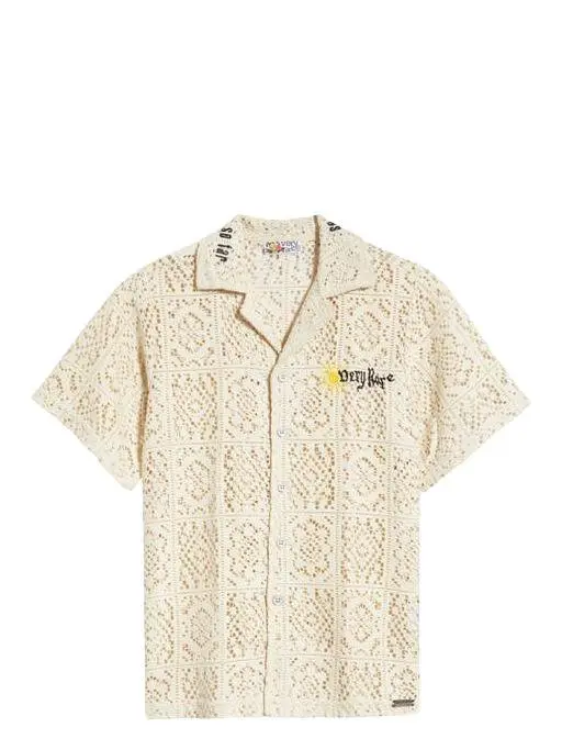 VERYRARE Solar Crochet Camp Shirt - Beige