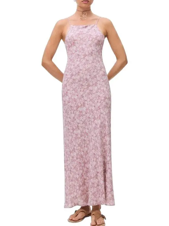 Mango Floral Print Maxi Dress - Pink
