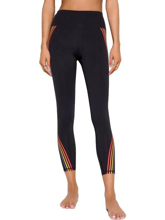 Spiritual Gangster Prism Stripe High Waist Lotus Leggings - Black