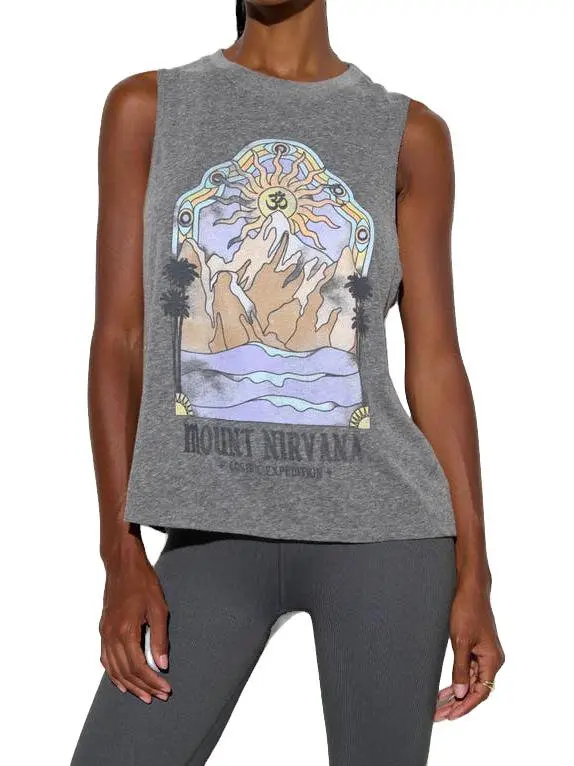Spiritual Gangster Mount Nirvana Graphic Tank - Heather Grey