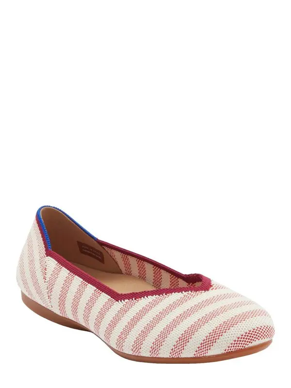 Rothy's The Daily Ballet Flat - Coral Cabana Stripe