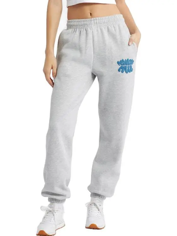 Princess Polly Puffy Logo Sweatpants - Grey