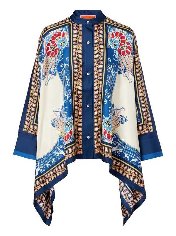 La DoubleJ Printed Silk Twill Foulard Shirt - Multicoloured