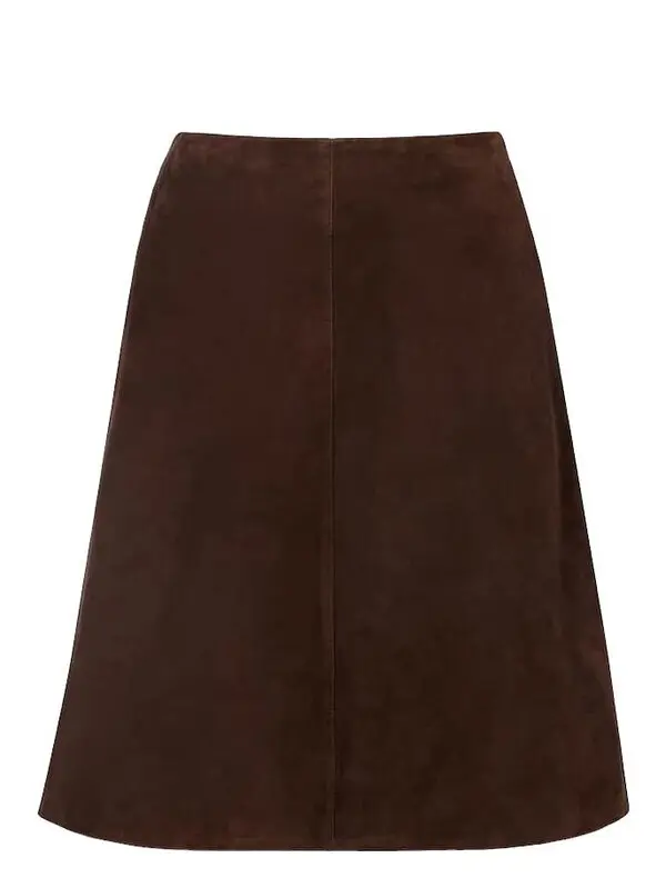 TOTEME Suede Miniskirt - Brown