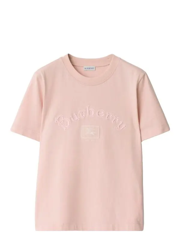 Burberry Gothic Logo Cotton T-shirt - Bouquet Pink