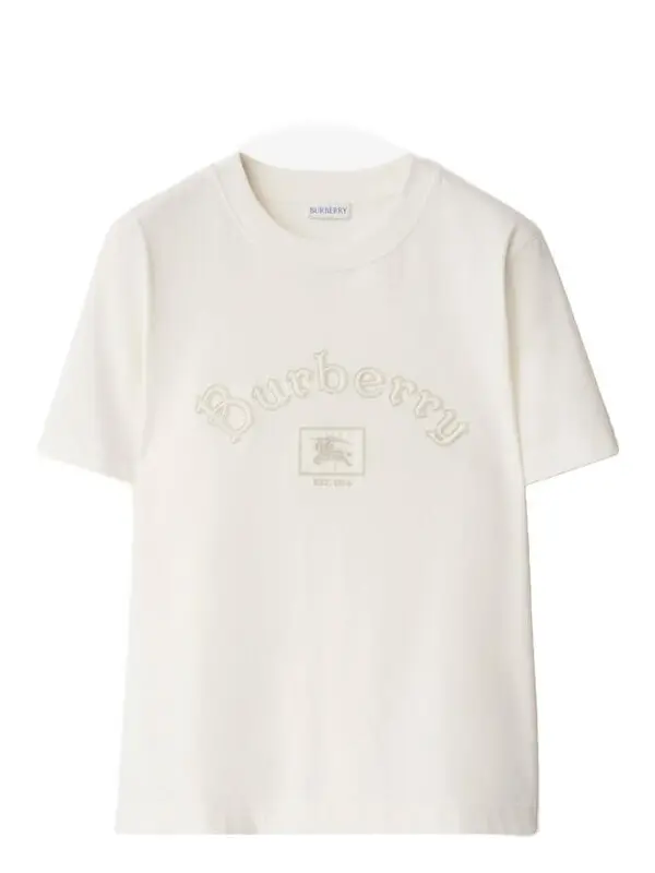 Burberry Gothic Logo Cotton T-shirt - Chalk White