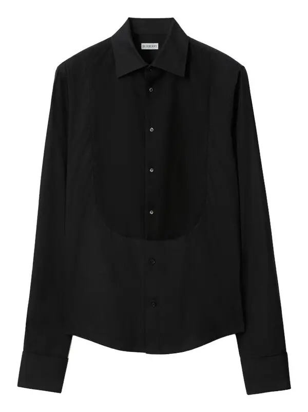 Burberry Slim Fit Cotton Tuxedo Shirt - Black