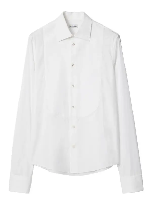 Burberry Slim Fit Cotton Tuxedo Shirt - White