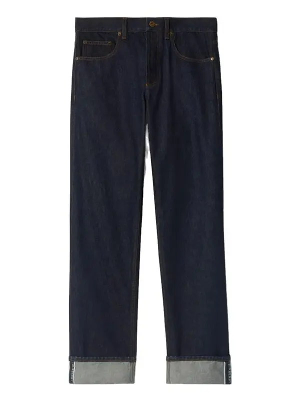 Burberry Straight Turn-up Jeans - Dark Navy