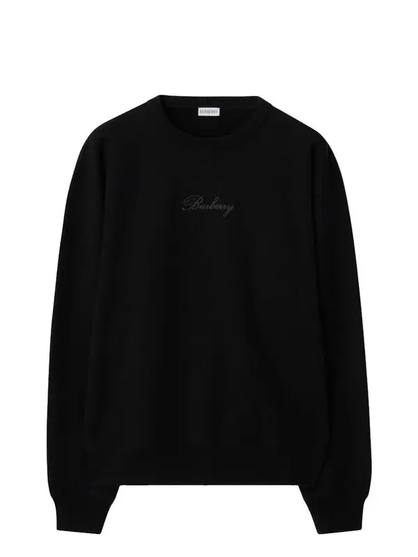 Burberry Cursive Logo Cotton Sweatshirt - Black