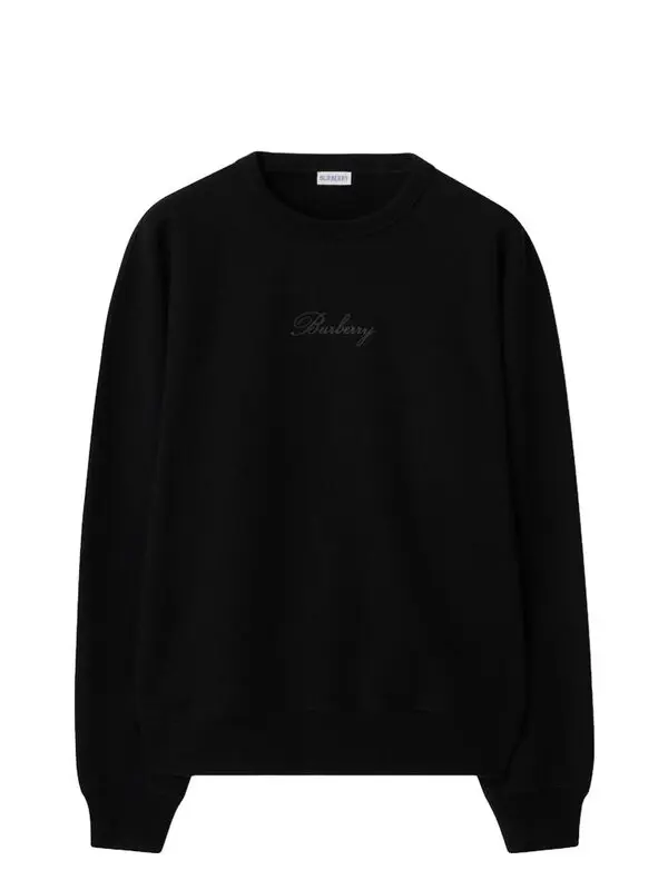 Burberry Cursive Logo Cotton Sweatshirt - Black