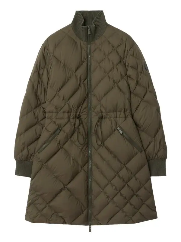 Burberry Check-stitch Nylon Danesbury Puffer Coat - Marsh Green