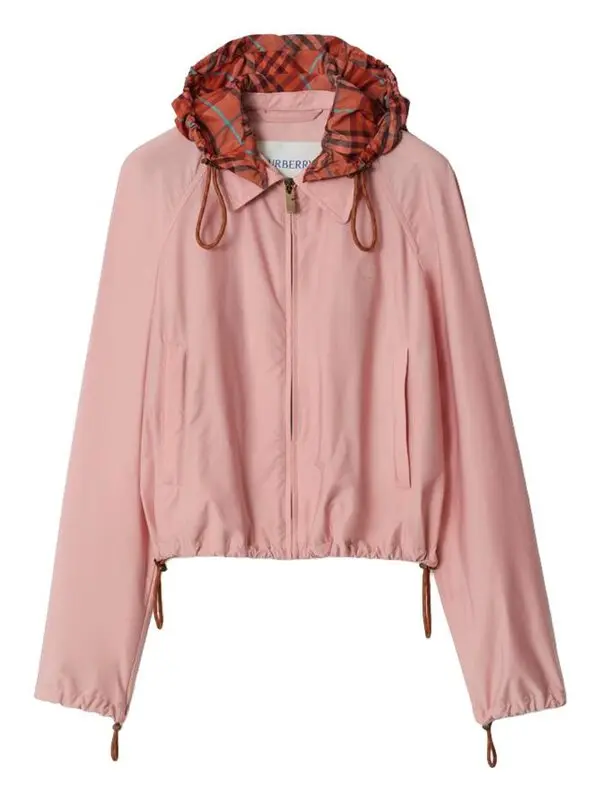Burberry Cropped Newcott Hooded Jacket - Begonia Pink