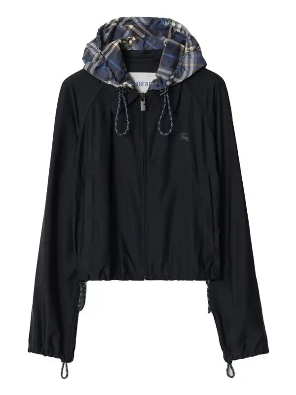 Burberry Cropped Newcott Hooded Jacket - Silhouette Blue