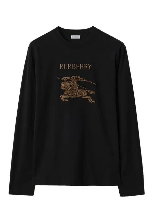 Burberry Long-sleeve Ekd Cotton T-shirt - Black